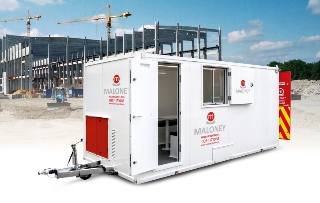 EcoSmart 16 Mobile Welfare Unit for Hire from Maloney Plant Hire, Ireland